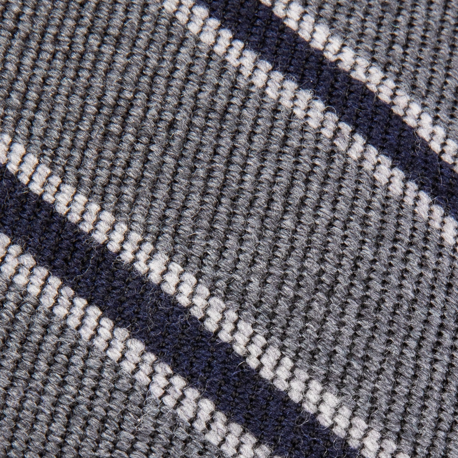 Finamore Anversa Tie Untipped Basket Weave Stripe Grey Navy – Frans ...