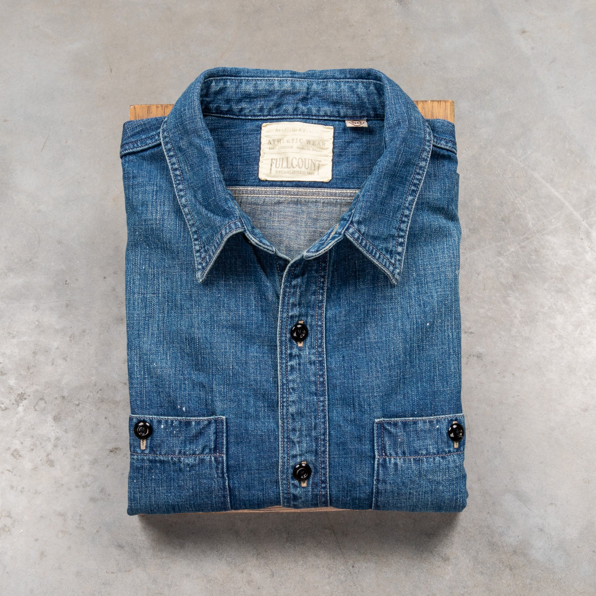 Fullcount 4890HW Work Shirt Denim Washed – Frans Boone Store