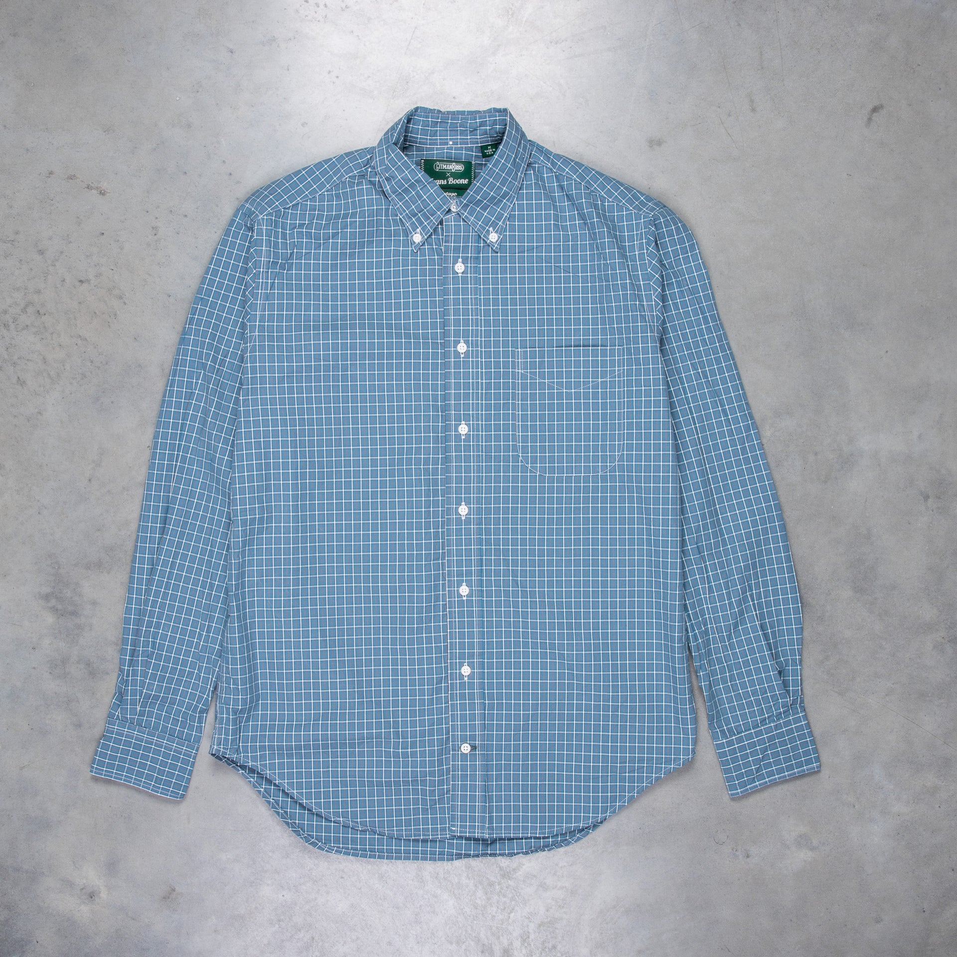 Gitman Vintage x Frans Boone Poplin Check Teal Russet White - Chad ...