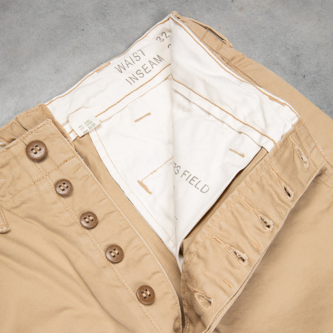 RRL Officer´s flat pant new military khaki – Frans Boone Store