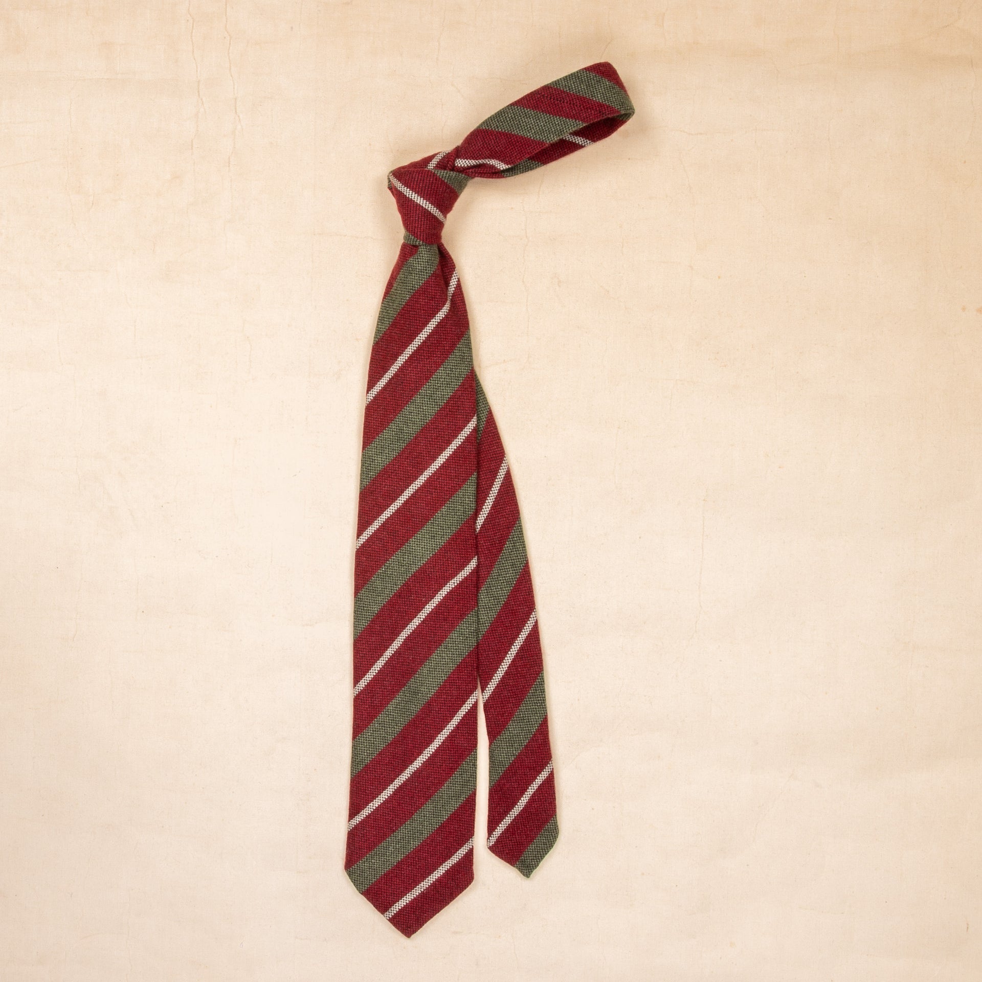 Finamore Anversa Tie Untipped Cashmere Stripe Burgundy - Olive – Frans ...