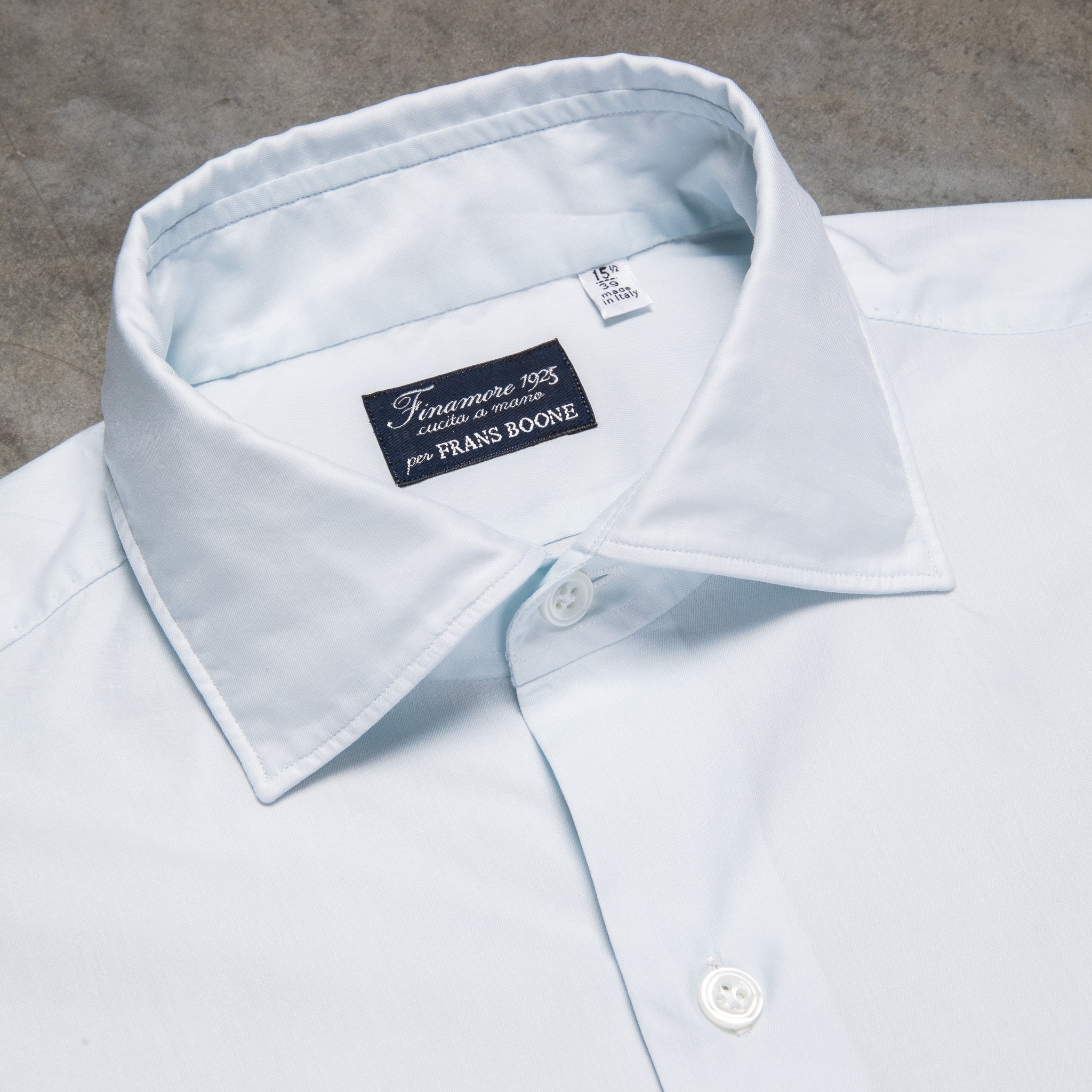 Finamore Milano Collo Luigi Carlo Riva 180's Twill Shirt Celeste ...