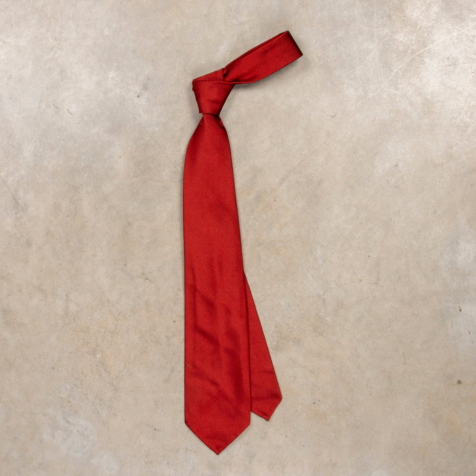 Finamore "Sette Pieghe" Plain Silk Tie Rosso – Frans Boone Store