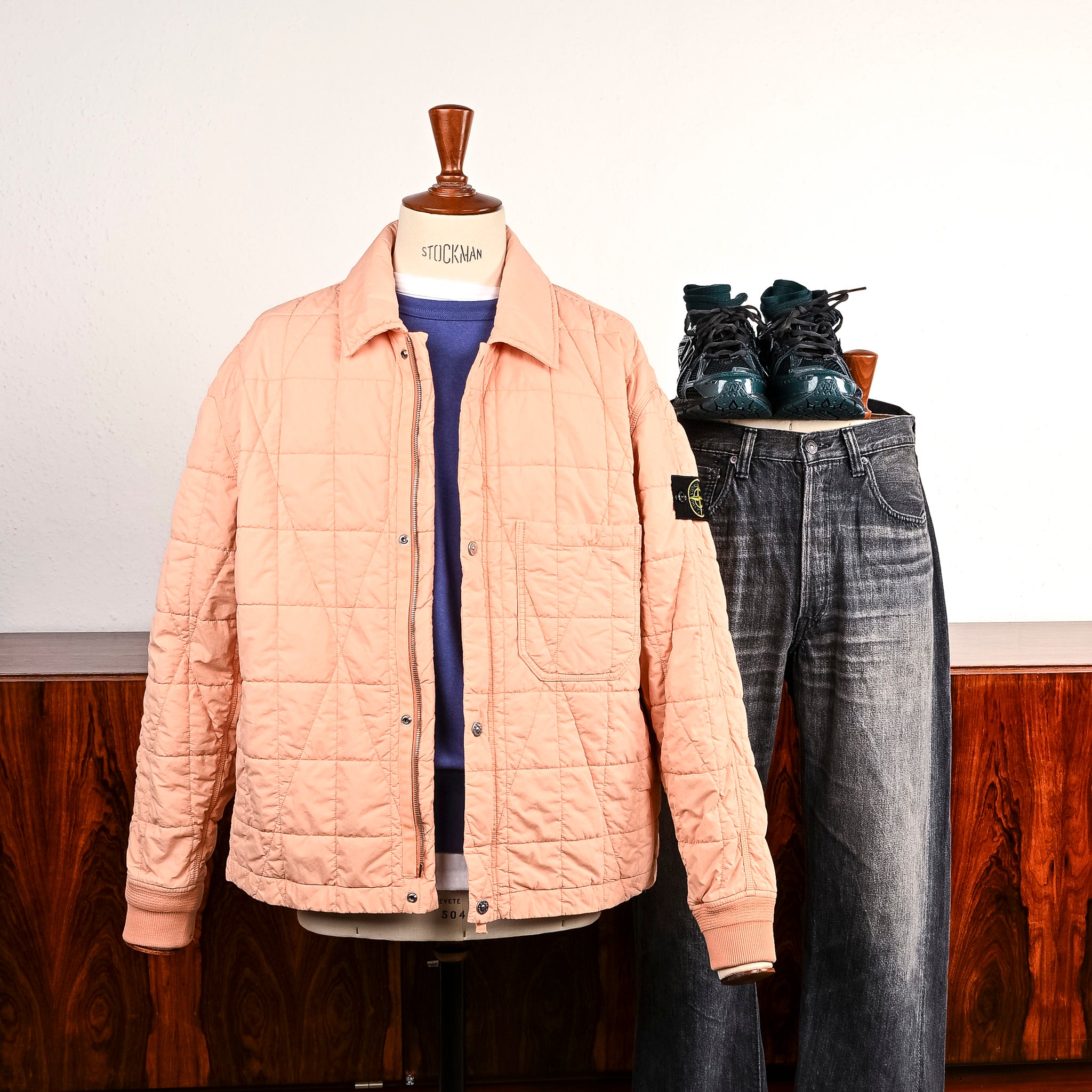 Stone Island Cotton Nylon Tela Quilted TC Jacket Plaster Pink – Frans ...