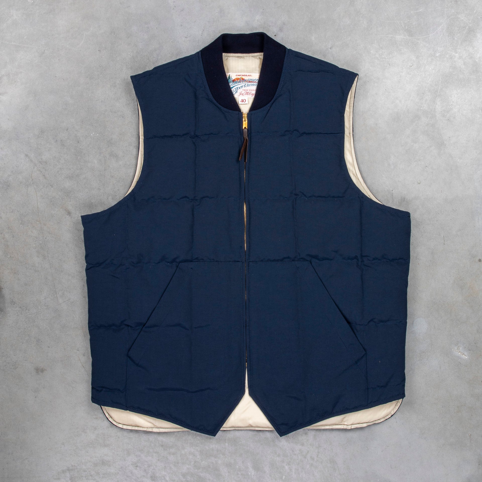 The Real McCoy's Cotton Nylon Down Vest Navy – Frans Boone Store