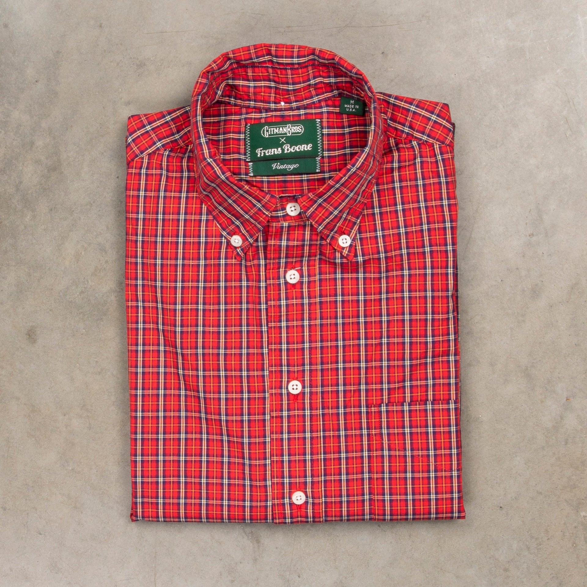 Gitman Vintage x Frans Boone 100/2 Organic Poplin Check - Claret ...