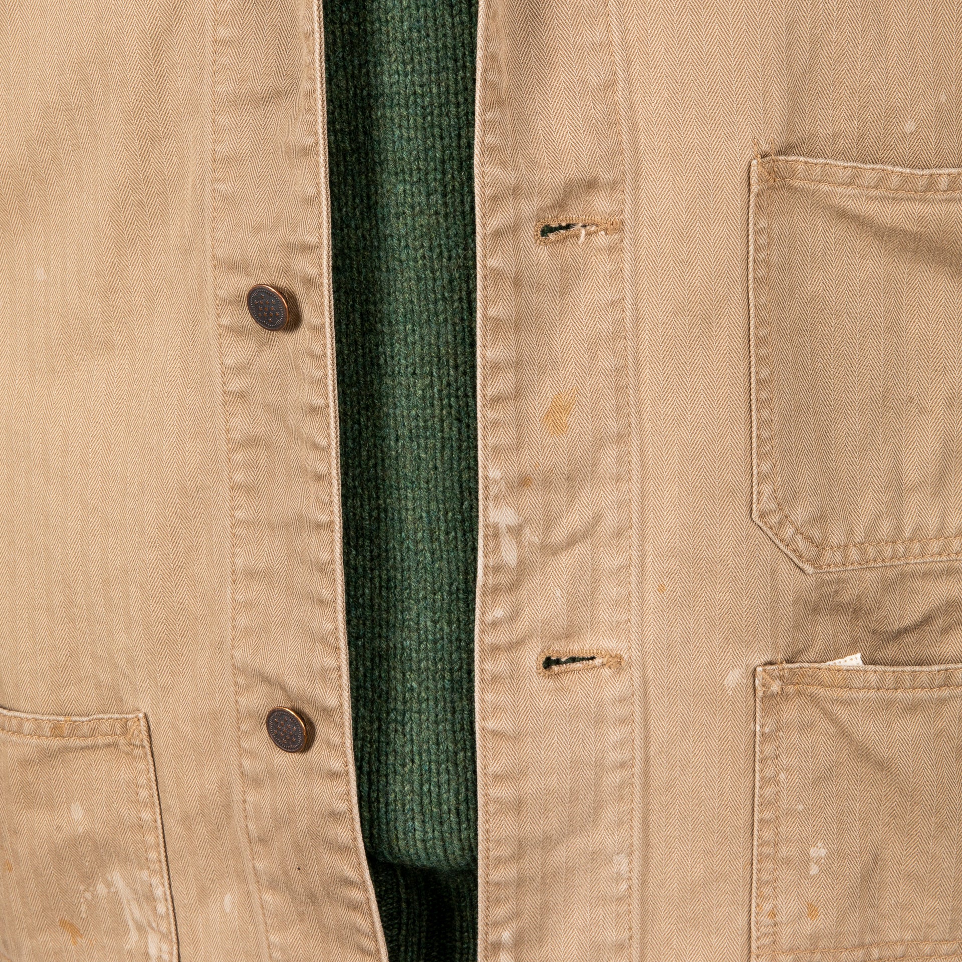 Fullcount 2015 Military Chore Jacket HBT Olive Drab – Frans Boone Store