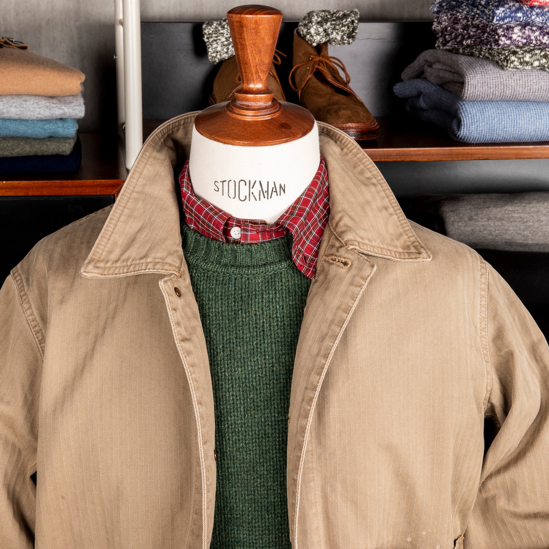 Fullcount 2015 Military Chore Jacket HBT Olive Drab – Frans Boone Store