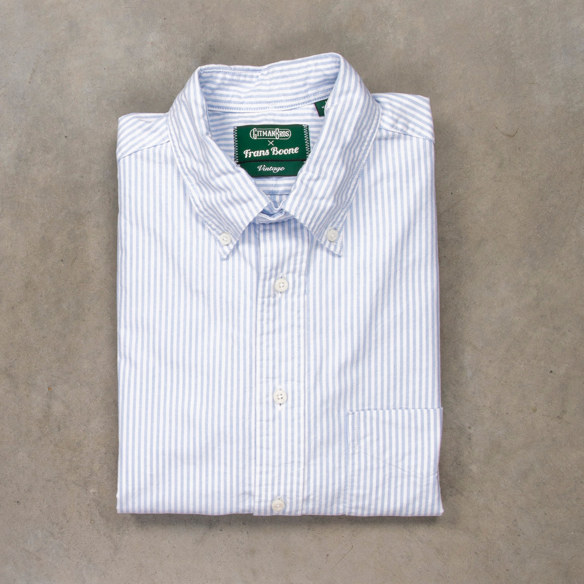 Gitman Vintage x Frans Boone Japanese Striped Oxford Light Blue – Frans ...