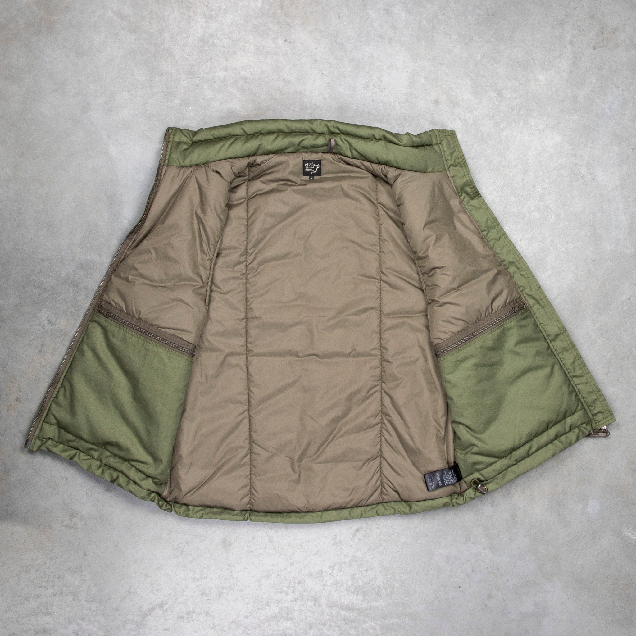 OrSlow Cotton Nylon Padded Vest Army Green – Frans Boone Store