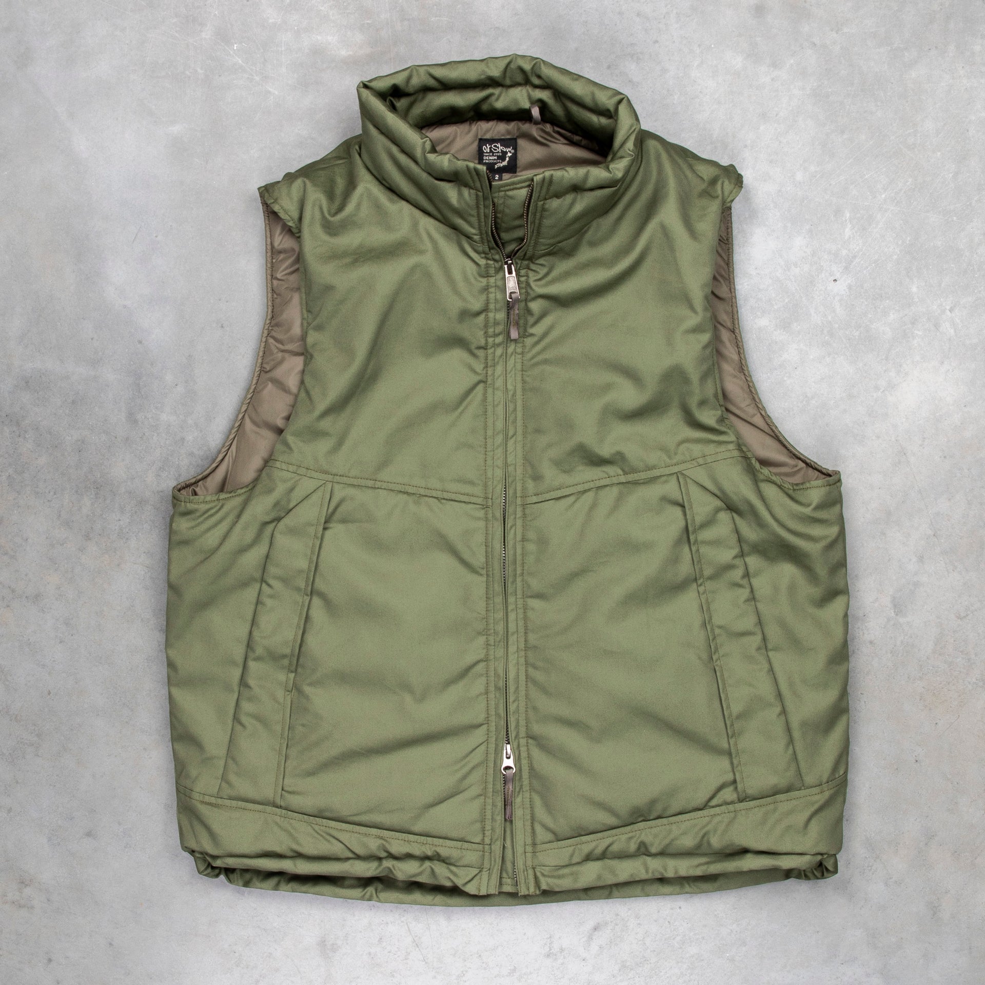 OrSlow Cotton Nylon Padded Vest Army Green – Frans Boone Store