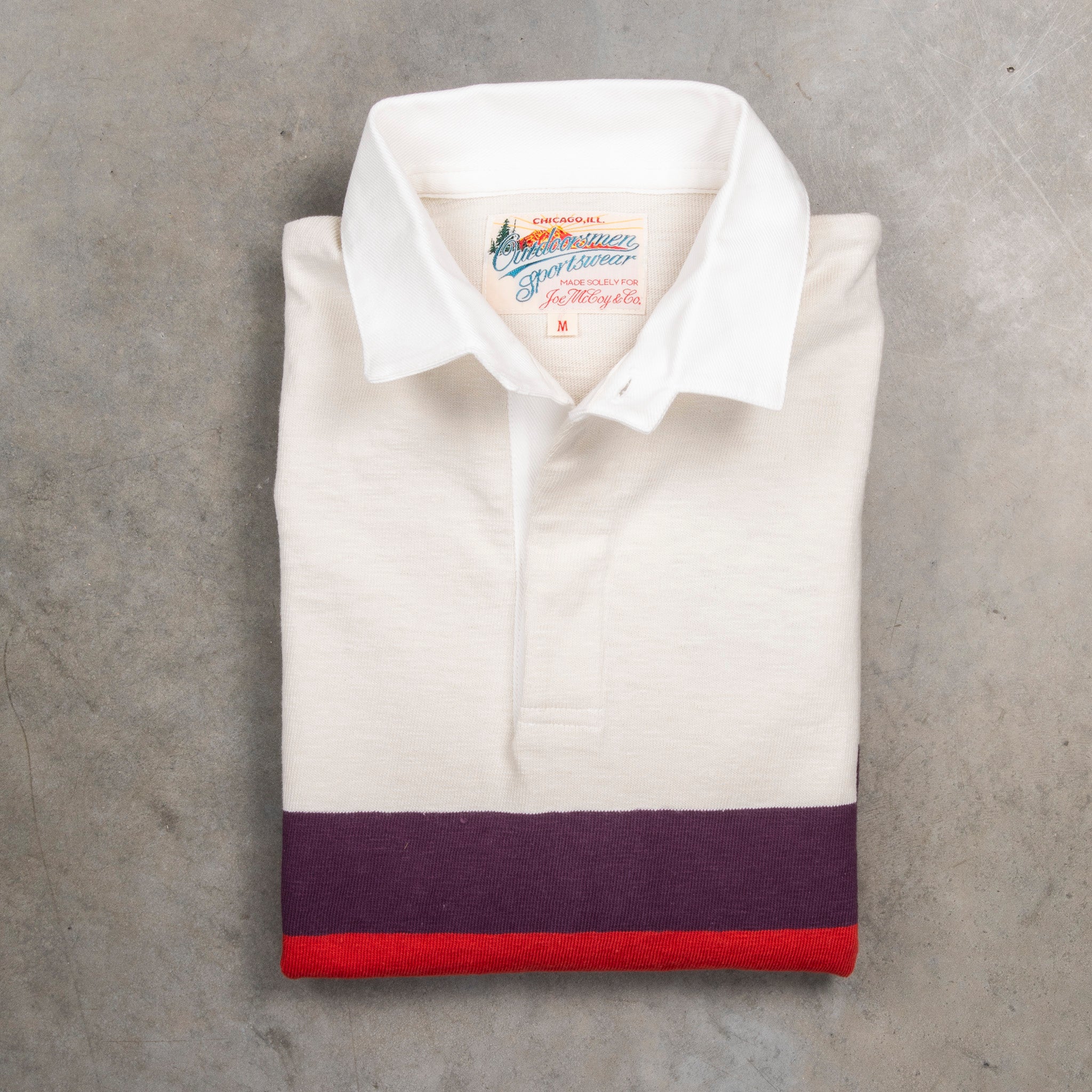 The Real McCoy's Climber's Striped Rugby Shirt Ecru - Purple – Frans ...