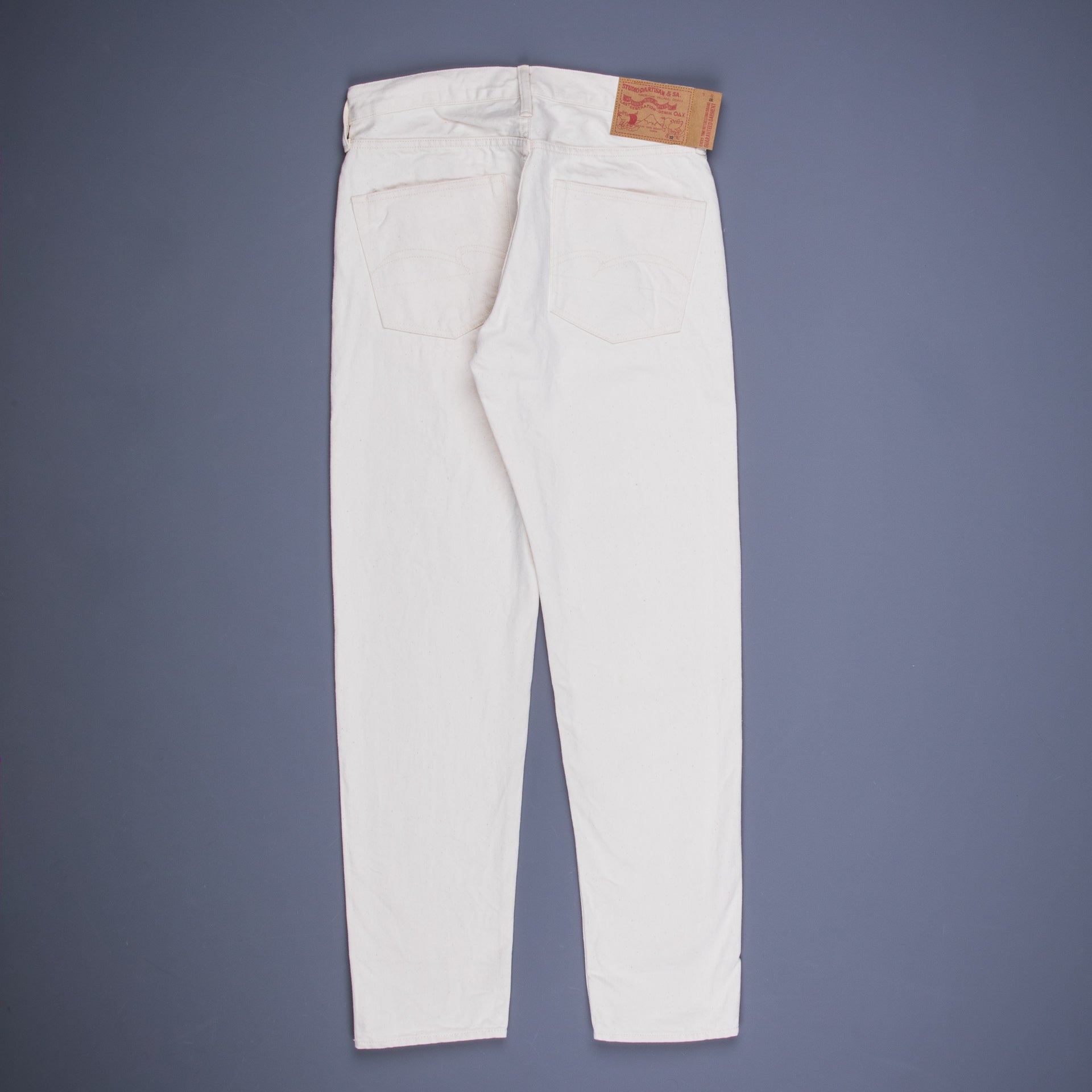 Studio d'Artisan Relax Tapered fit 13 Oz Ivory denim – Frans Studio d'Artisan Relax Tapered fit 13 Oz Ivory denim – Frans