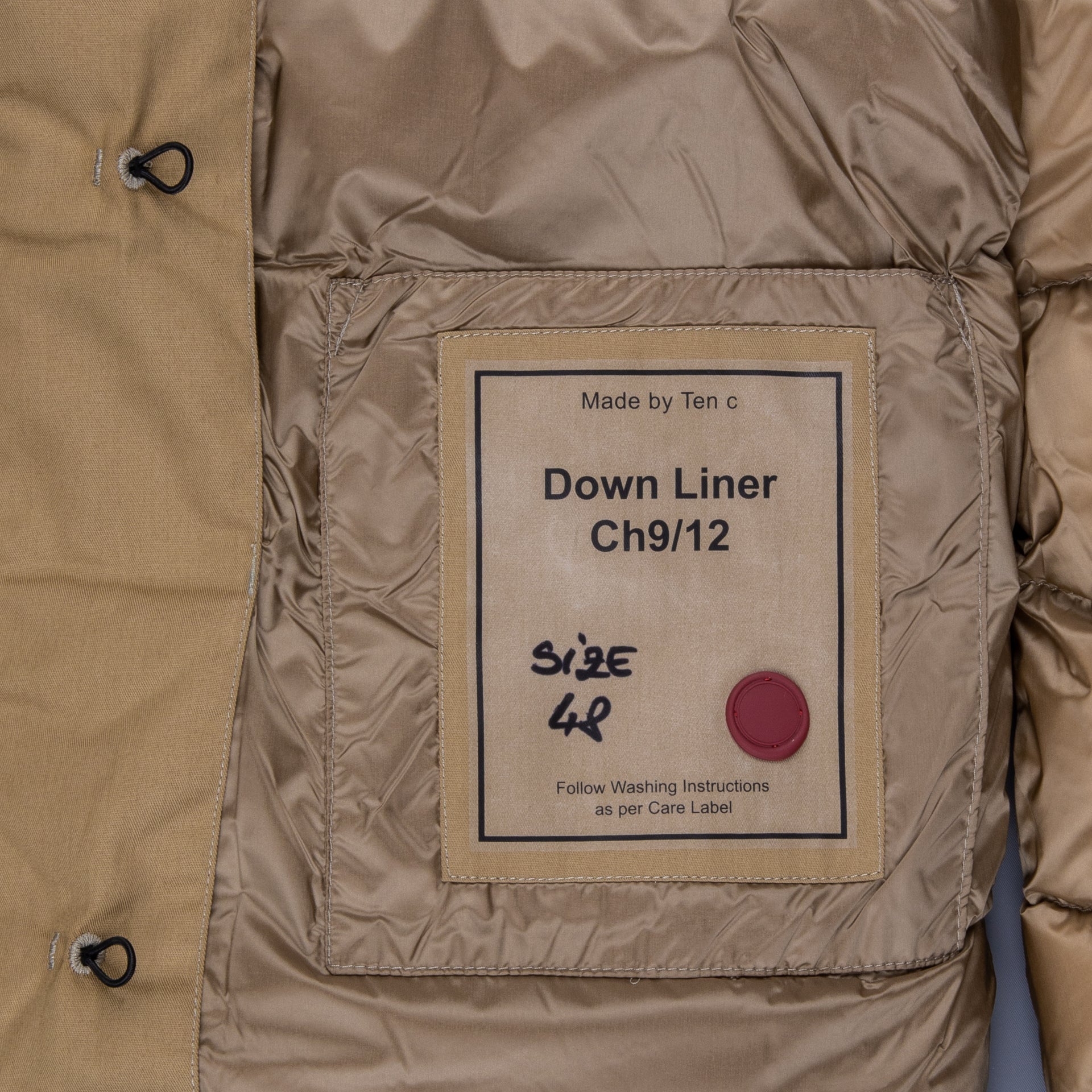 Ten C Hooded down liner with pockets Tan – Frans Boone Store