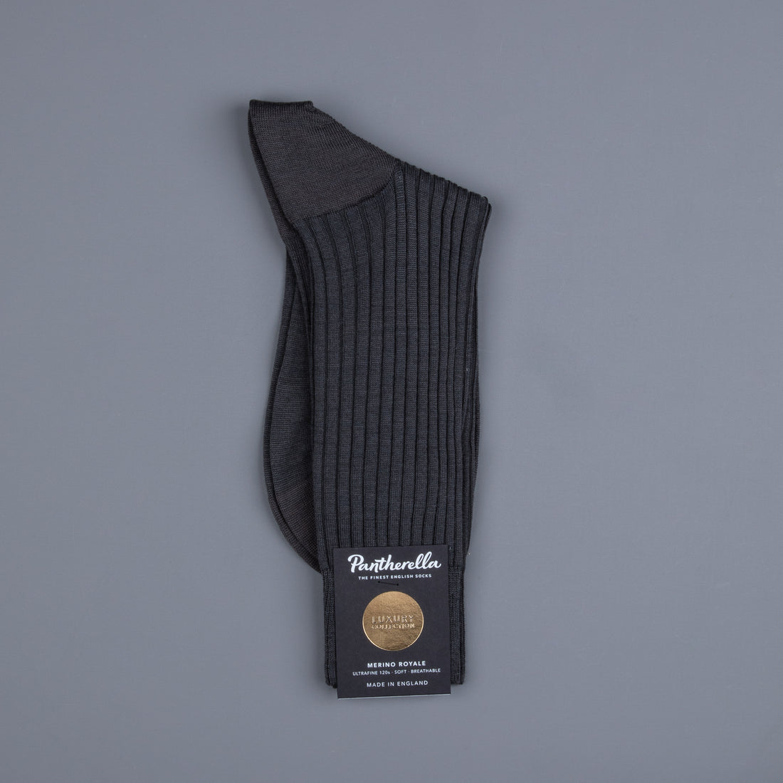 Frans Boone x Pantherella Rutherford Royal Merino Sock Dark Grey ...