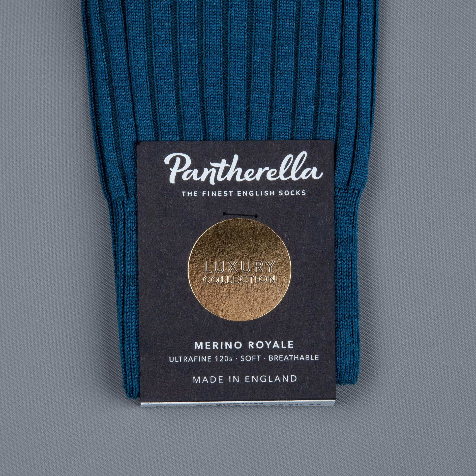 Frans Boone x Pantherella Rutherford Royal Merino Sock Dark Teal ...