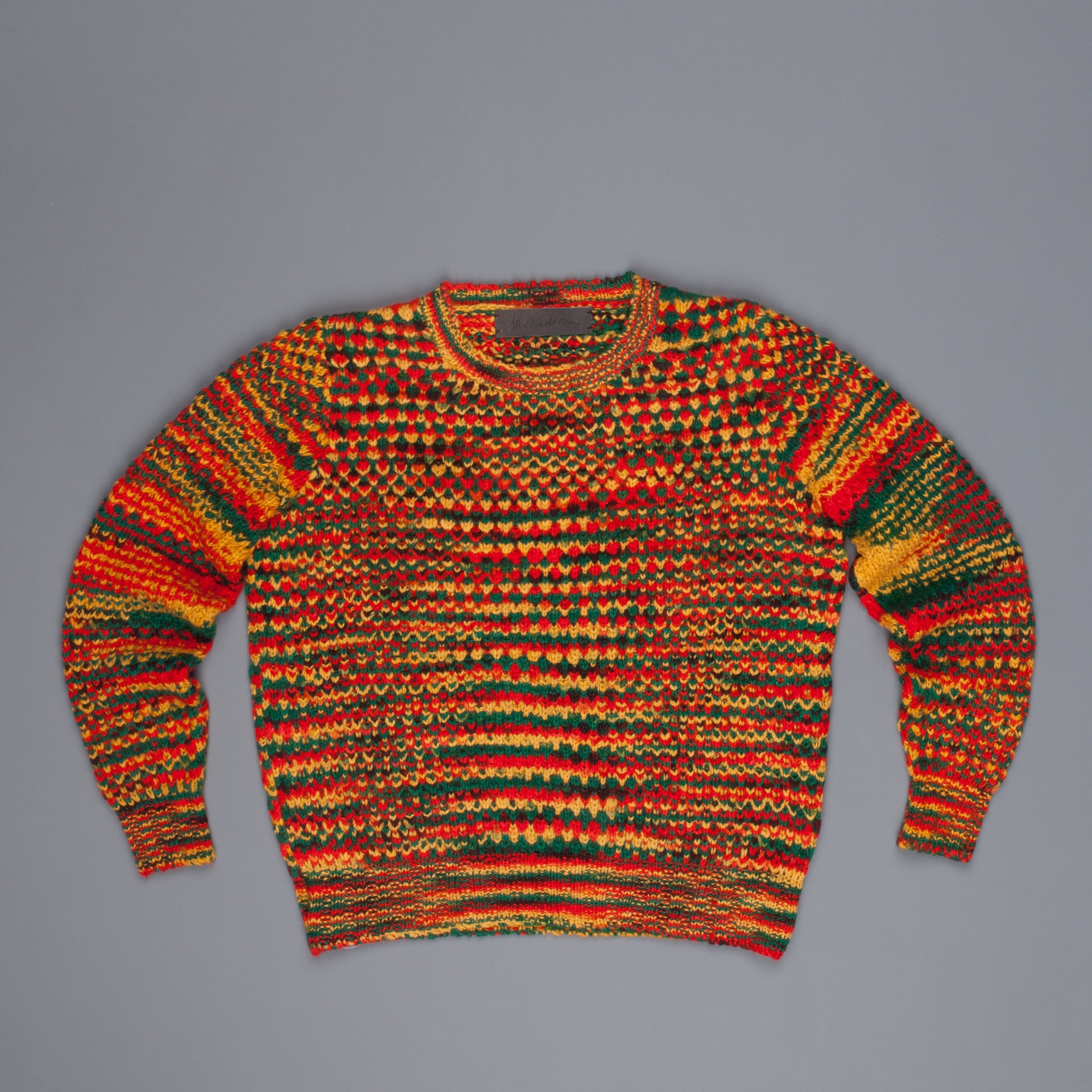 The Elder Statesman 100% cashmere tuck pop crew Rasta – Frans Boone Store